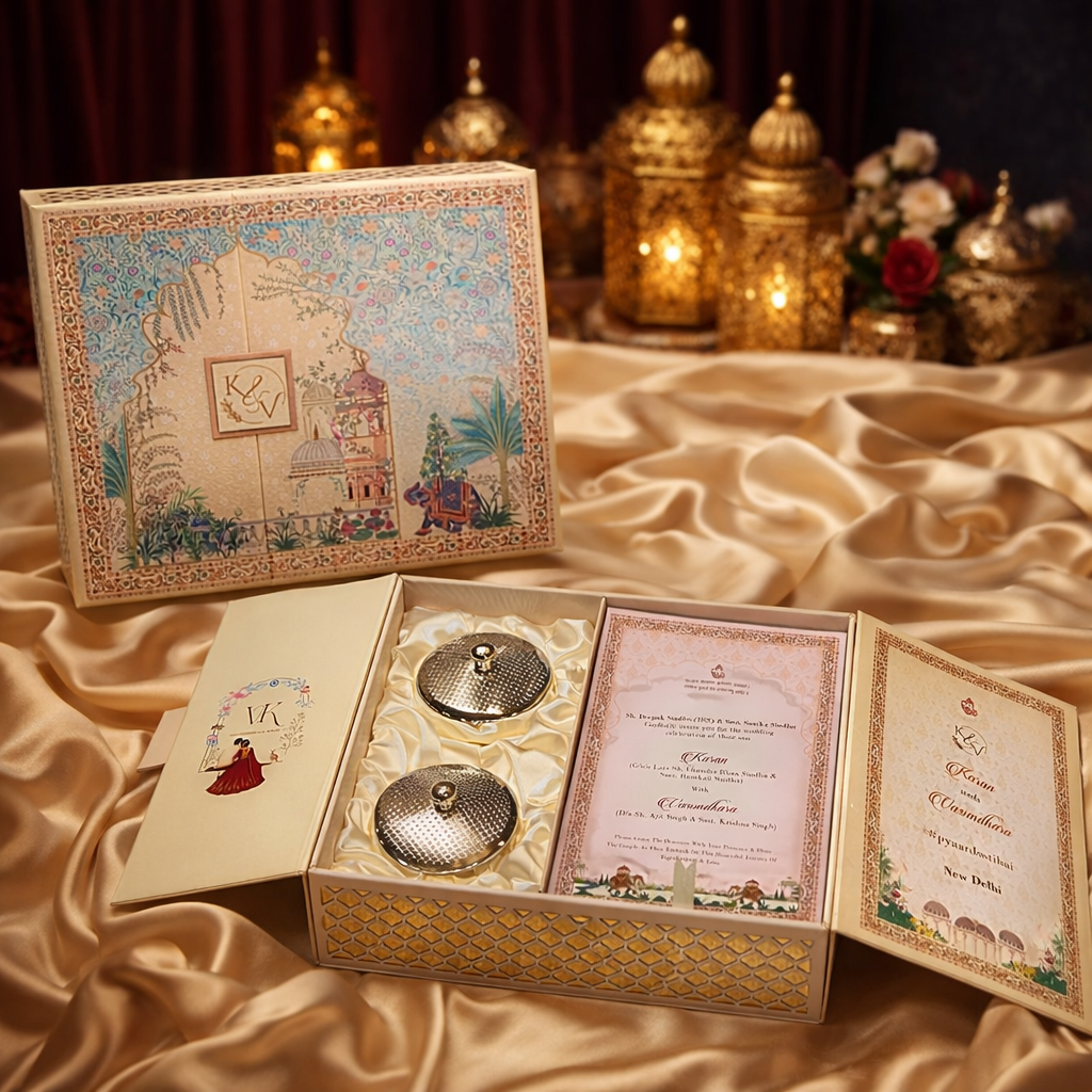 Premium Wedding Invitation Gift Box with Designer Inserts