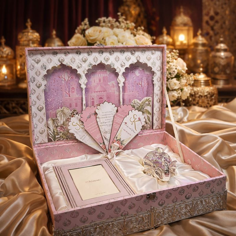 Royal Pink Palace Wedding Invitation Gift Box