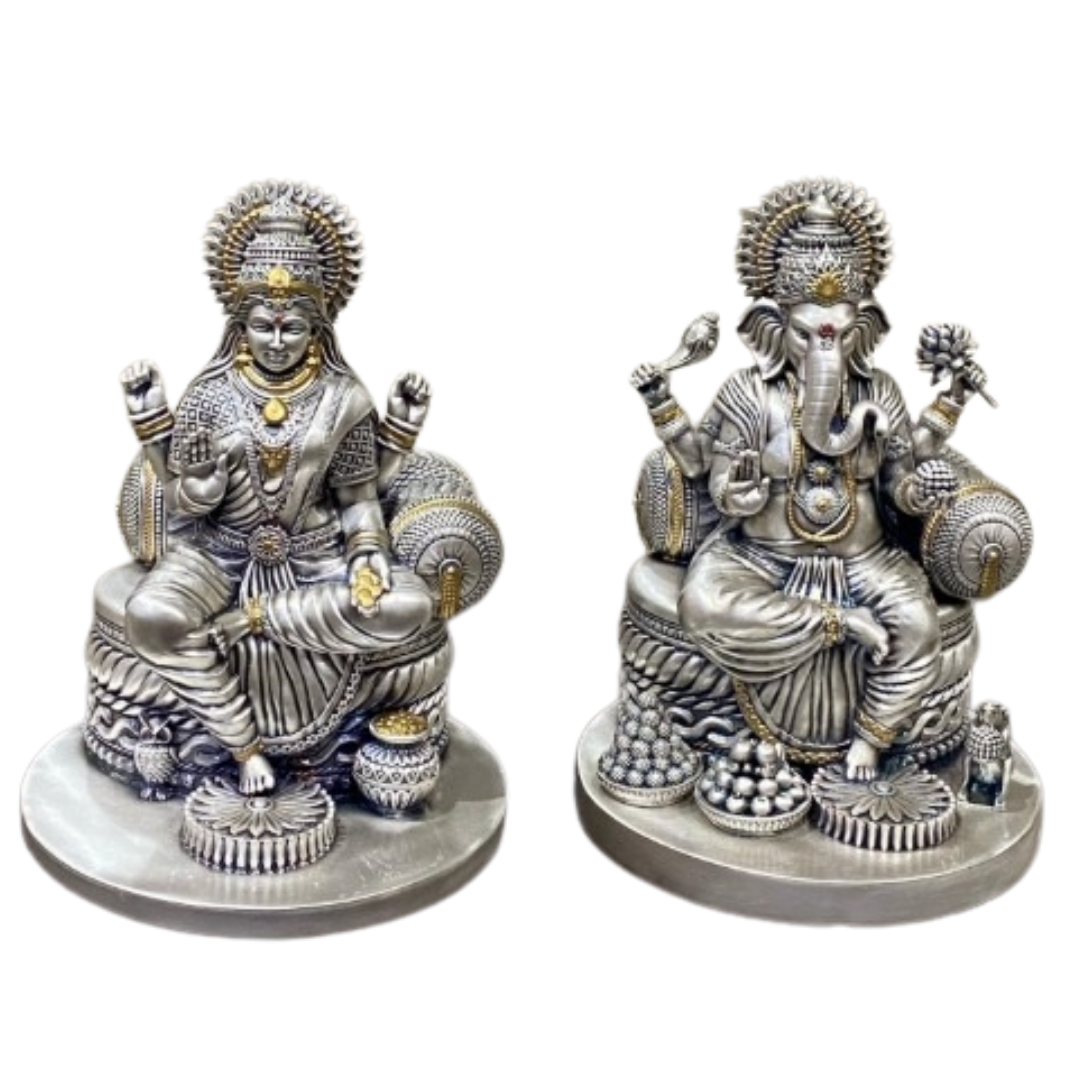Majestic Laxmi Ganesha 6 inch Sil.Col.