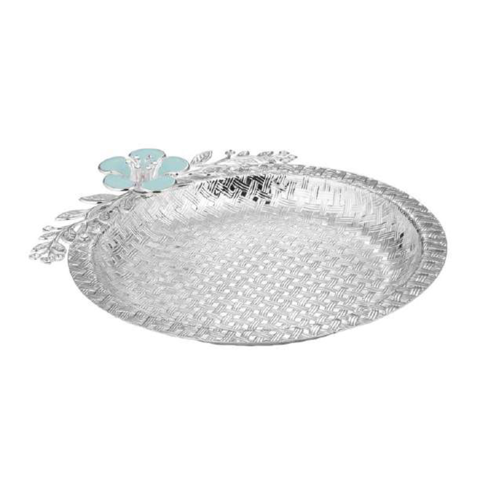 Flower Round Server Blue